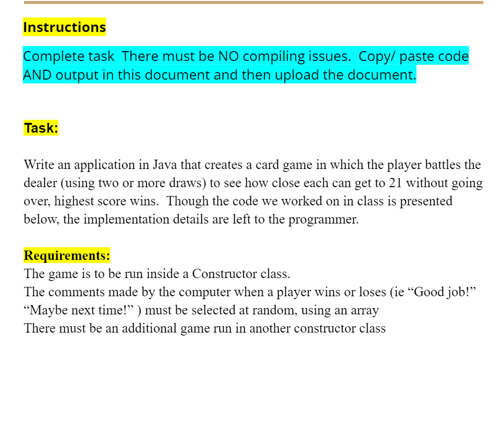Solved Complete task There must be NO compiling issues. | Chegg.com