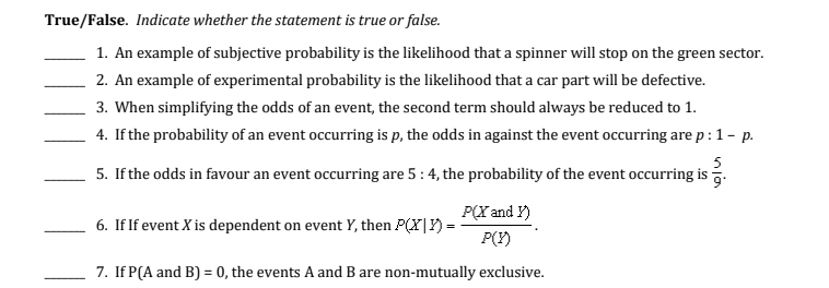 Solved True/False. Indicate whether the statement is true or | Chegg.com