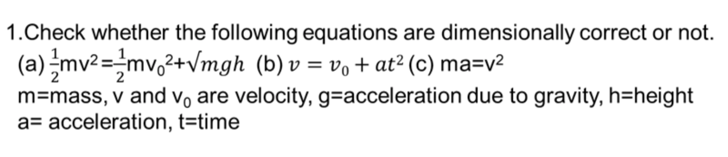 Solved 1. Check whether the following equations are | Chegg.com