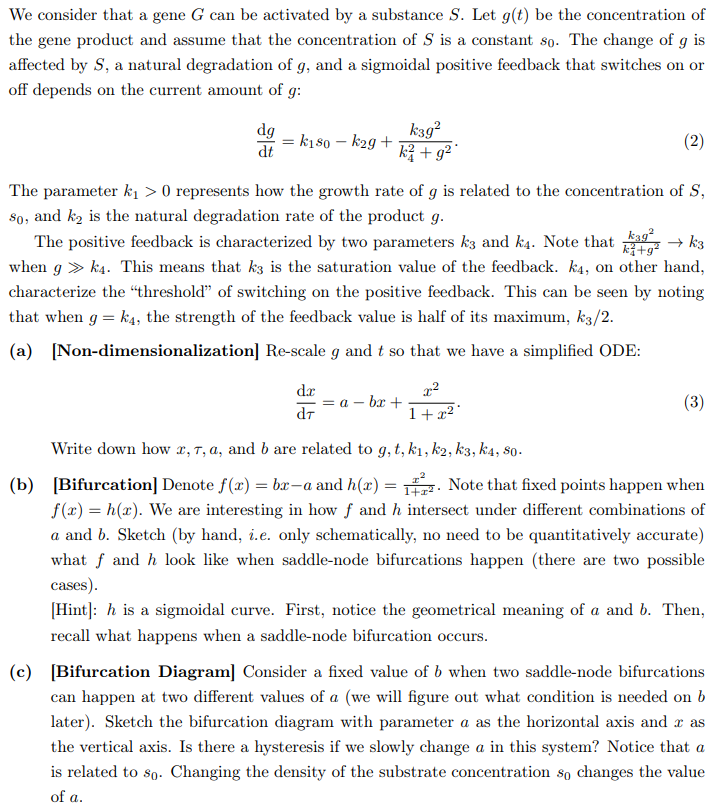 Solved We consider that a gene G can be activated by a | Chegg.com