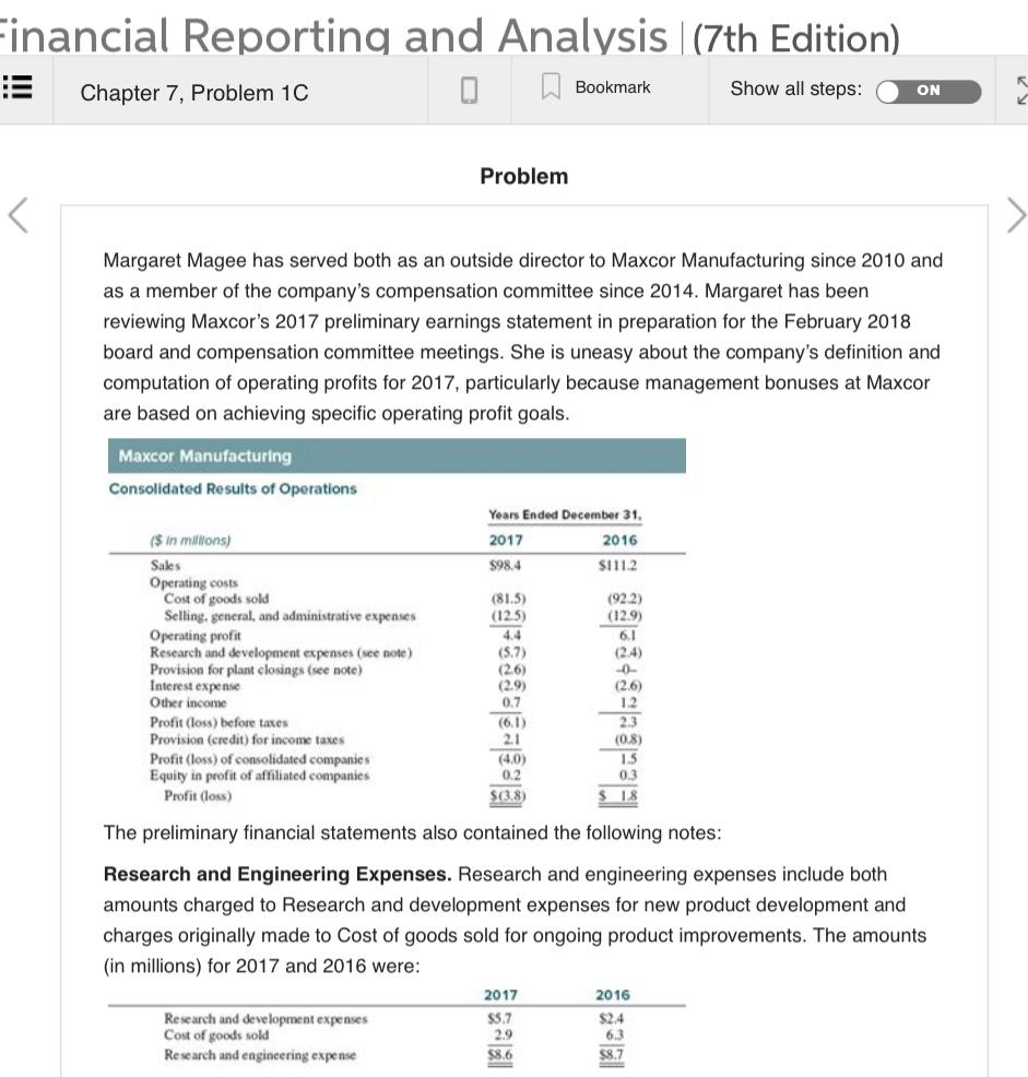 Solved Financial Reporting and Analysis (7th Edition) | Chegg.com