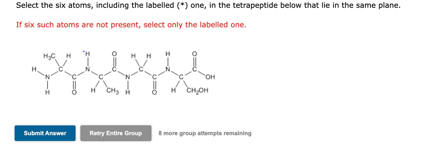 Solved Select the six atoms, including the labelled (∗) one, | Chegg.com