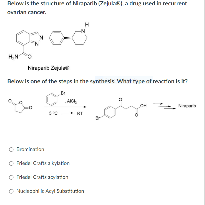 Solved Below is the structure of Niraparib (Zejula®), a drug | Chegg.com