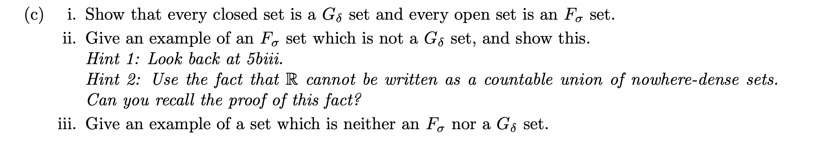 Solved 5. A set A CR is called an Fo set if it can be | Chegg.com