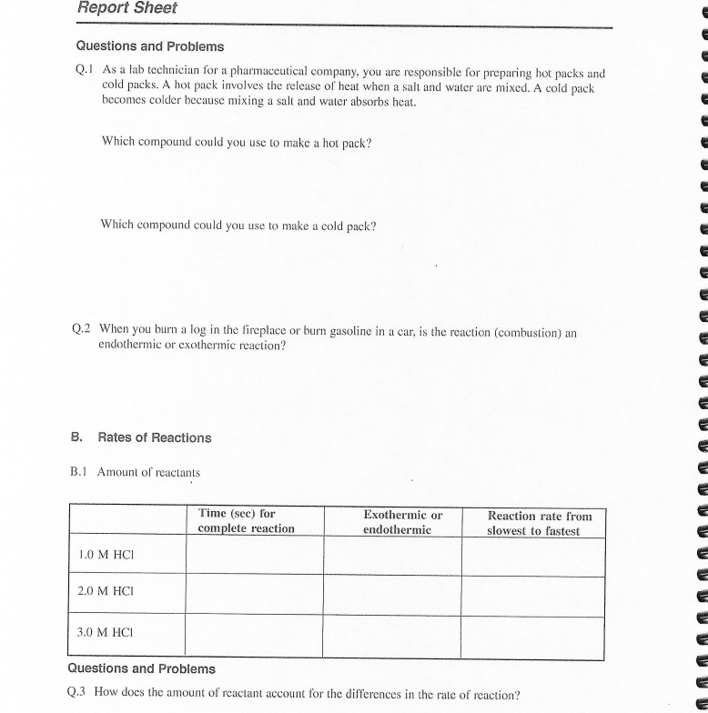 Solved Report Sheet Questions and Problems Q.1 As a lab | Chegg.com