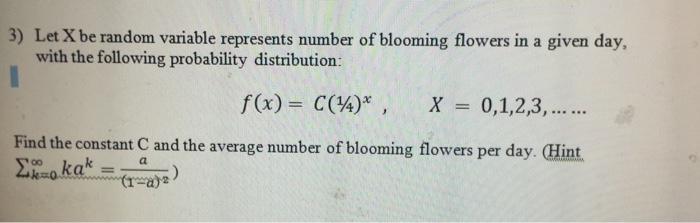 Solved Let X be random variable represents number of | Chegg.com