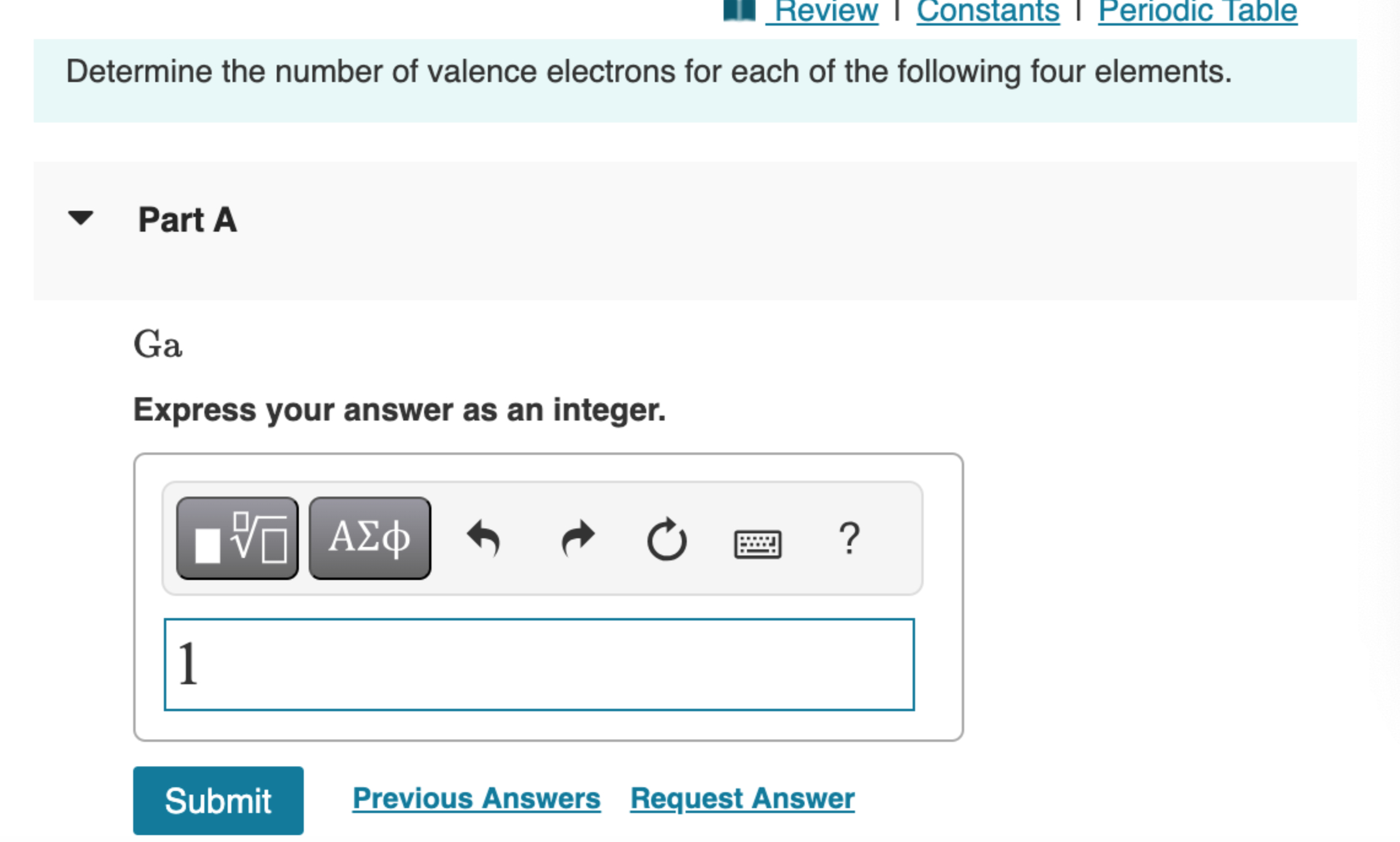 Solved Determine the number of valence electrons for each of | Chegg.com