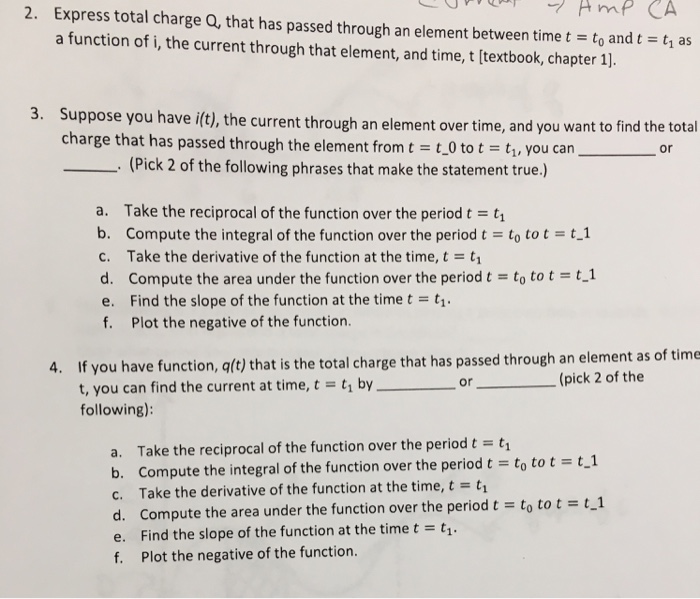 Solved 2. Express total charge Q, that has passed through an | Chegg.com