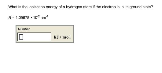 Solved What is the ionization energy of a hydrogen atom if | Chegg.com