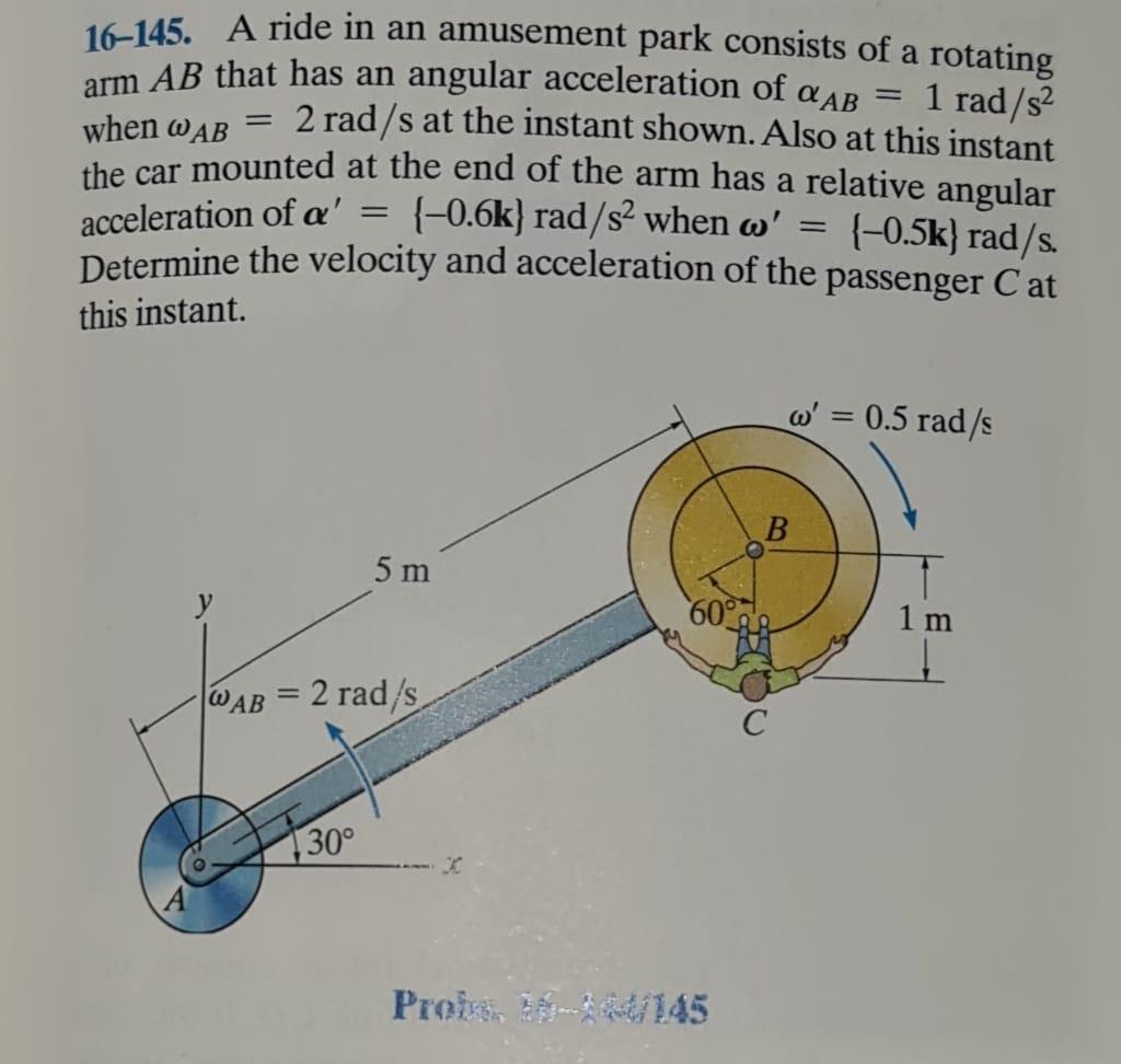 Solved 16-145. A ride in an amusement park consists of a | Chegg.com
