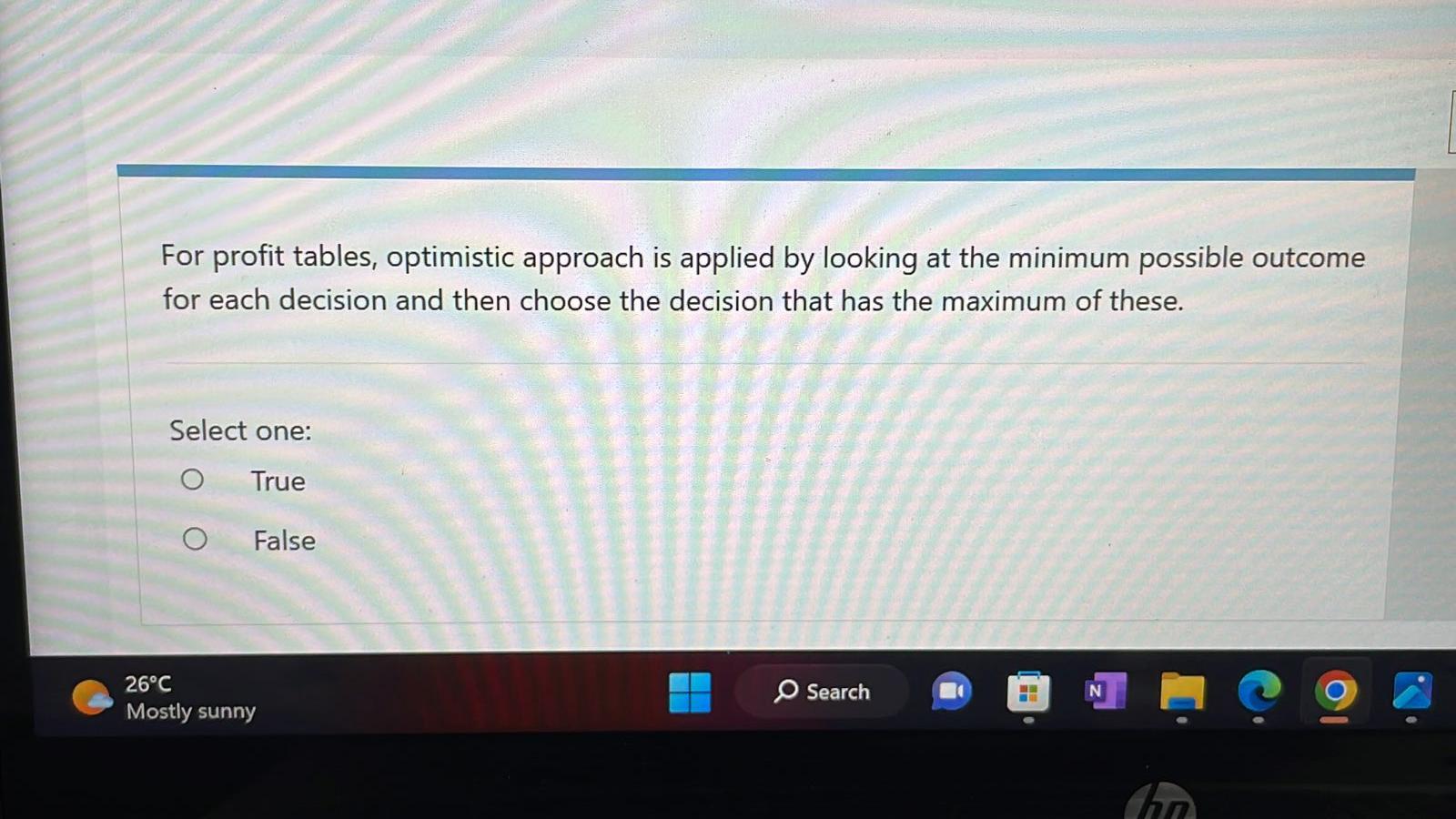 Solved For profit tables, optimistic approach is applied by | Chegg.com