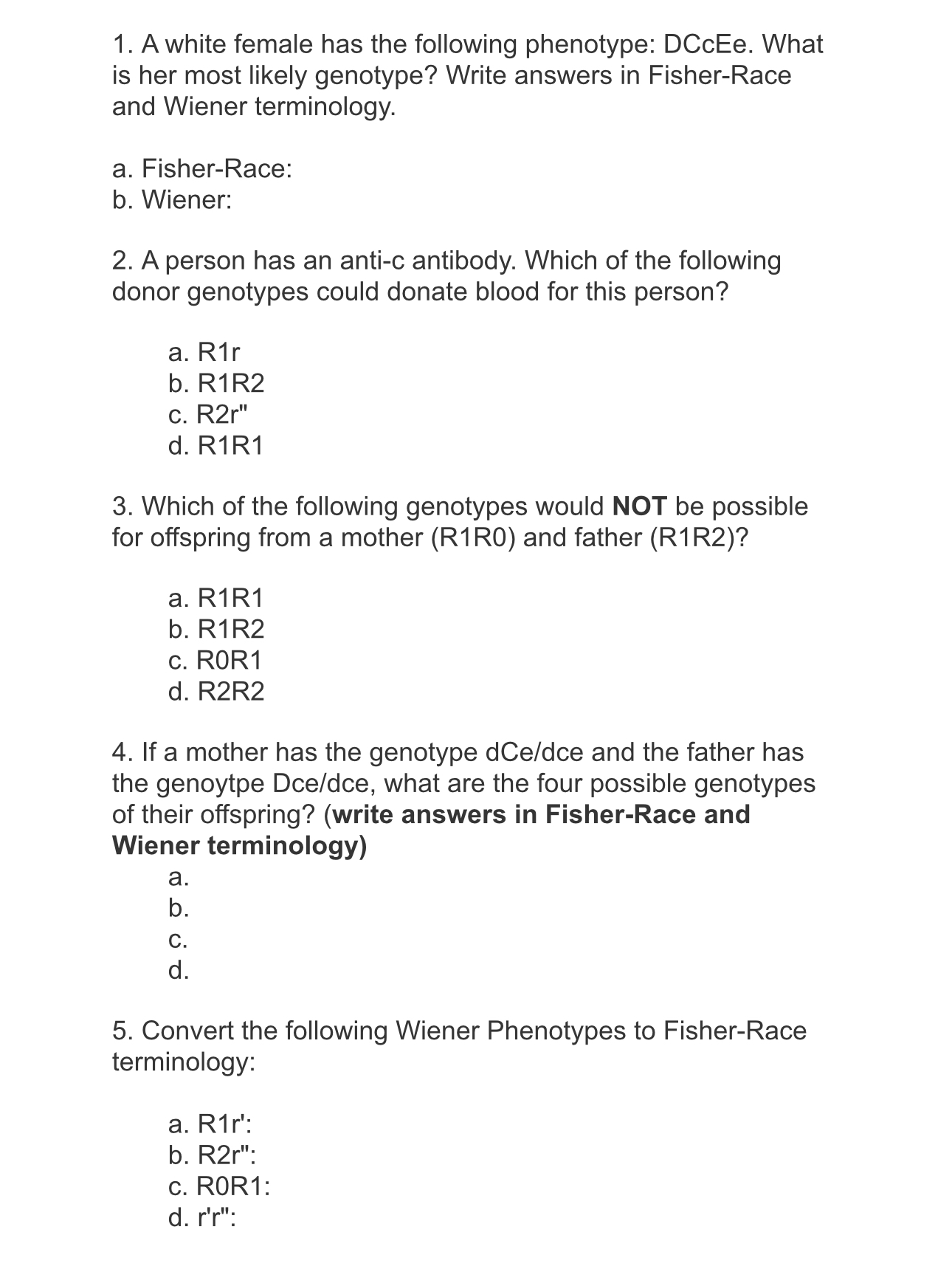 Solved A white female has the following phenotype: DCcEe. | Chegg.com