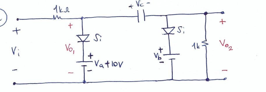 Solved Va =5 , Va= 6 .Draw Vo, and Vo₂ output voltages | Chegg.com