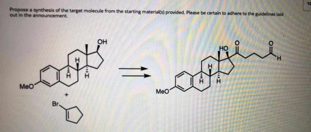 Solved Using the molecules provided, propose a synthesis of | Chegg.com