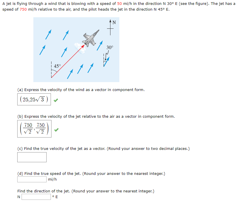 Solved A jet is flying through a wind that is blowing with a | Chegg.com