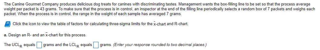 Solved Factors for calculating three-sigma limits for the | Chegg.com