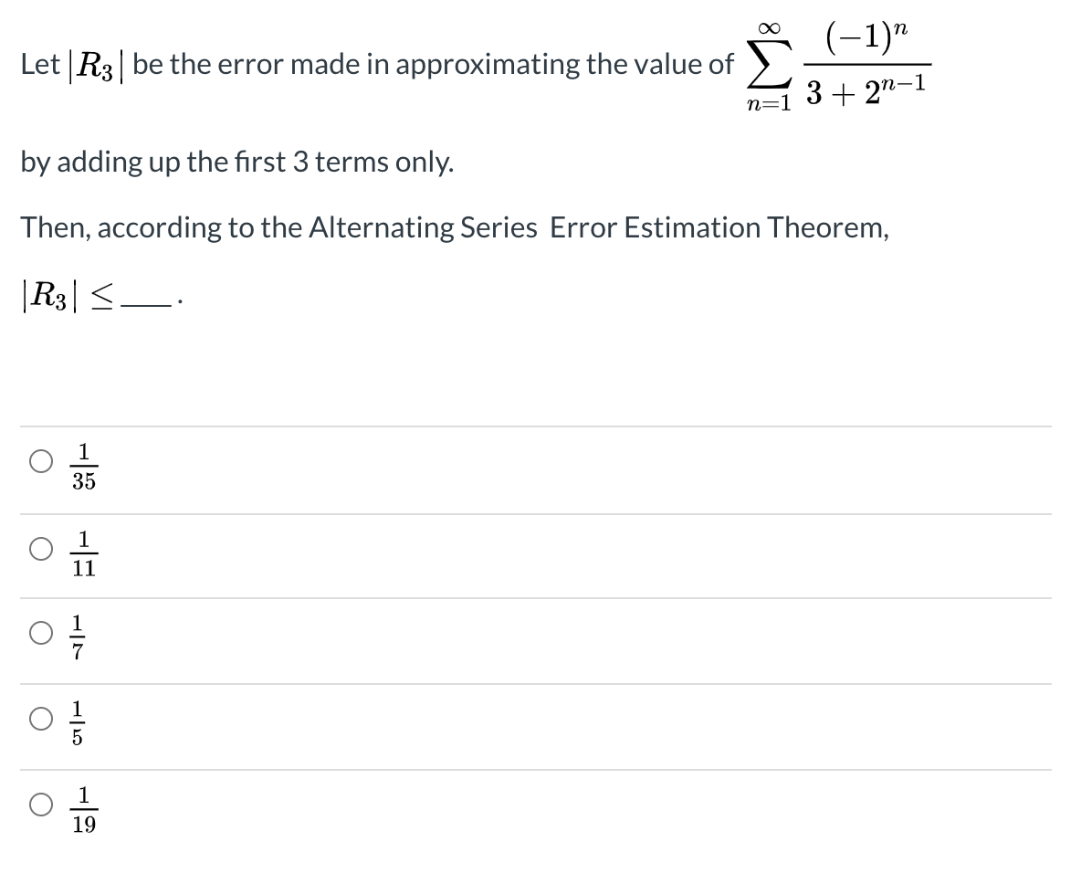 Solved ~ (-1)" Let |R3| be the error made in approximating | Chegg.com