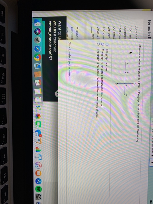 Solved Thi Terms int Determine whether the graph is a tree. | Chegg.com