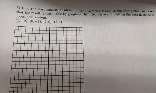 Solved nd the least squares quadratic fit y ao + aix + a2x2 | Chegg.com