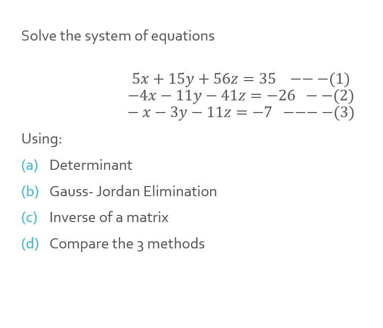 Solved Solve the system of | Chegg.com