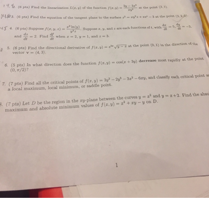 Solved Find The Linearization L X Y Of The Function F X