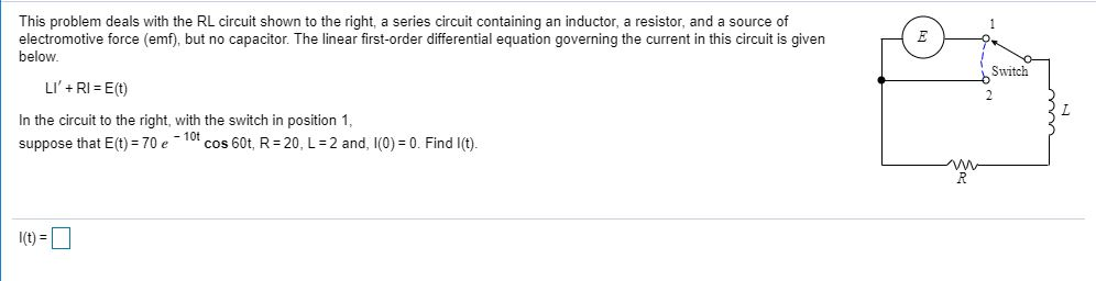 Solved This problem deals with the RL circuit shown to the | Chegg.com