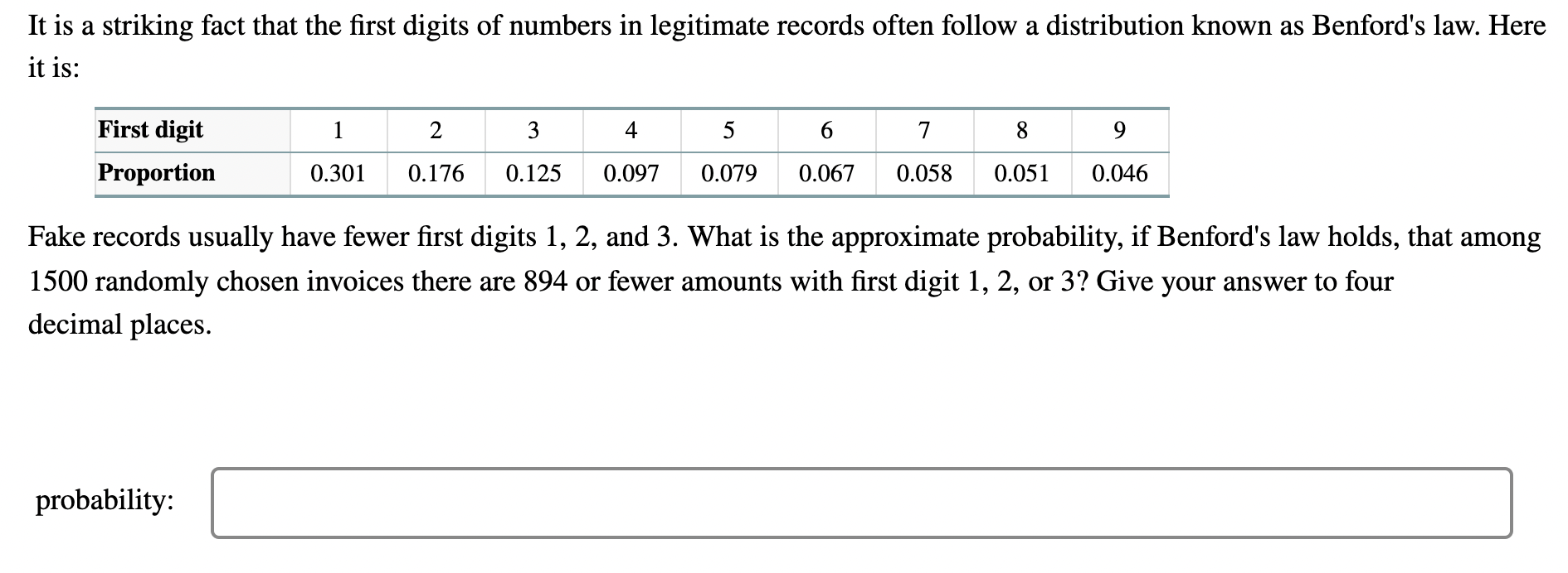 Solved It is a striking fact that the first digits of | Chegg.com