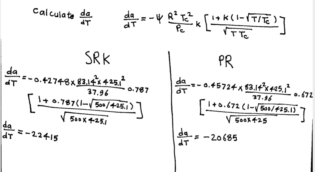 Thermodynamics, SRK and PR (Solve the question | Chegg.com