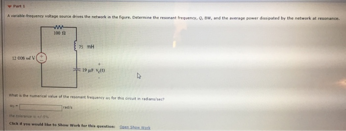 Solved Part 1 A variable-frequency voltage source drives | Chegg.com