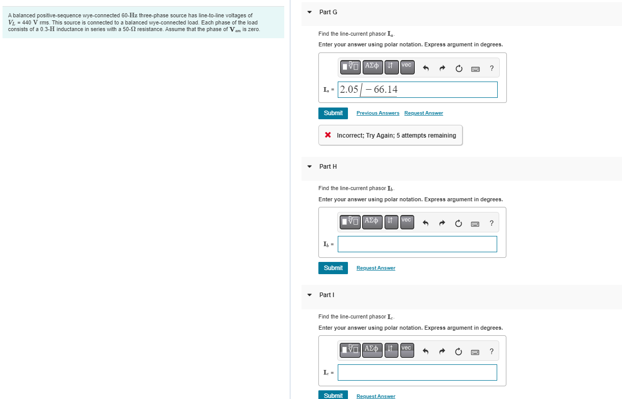 Solved A balanced positive-sequence wye-connected 60−Hz | Chegg.com