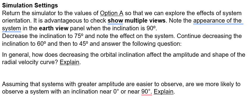 Solved Simulation SettingsReturn the simulator to the values | Chegg.com