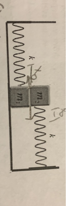 Solved the left spring stretched by o. Both As shown in the | Chegg.com