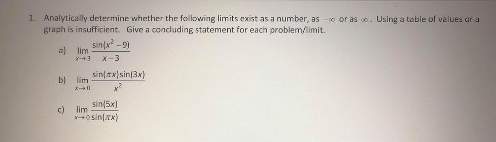 Solved 1. Analytically determine whether the following | Chegg.com