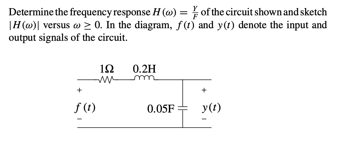 [Solved]: = Determine the frequency response H (w) |H(w)|