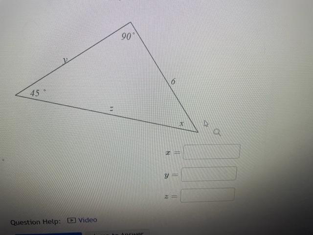 Solved x= y= z= Question Help: Video | Chegg.com