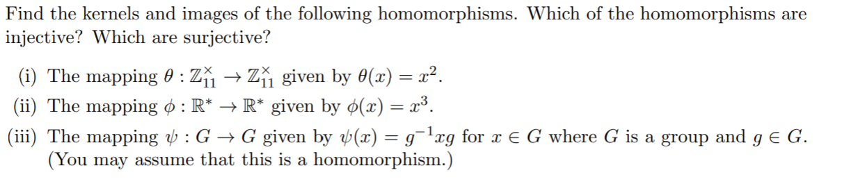 Solved = Find the kernels and images of the following | Chegg.com