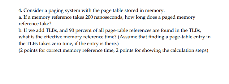 Solved 4. Consider a paging system with the page table | Chegg.com