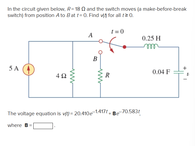 Solved In ﻿the circuit given below, R=18Ωand ﻿the switch | Chegg.com
