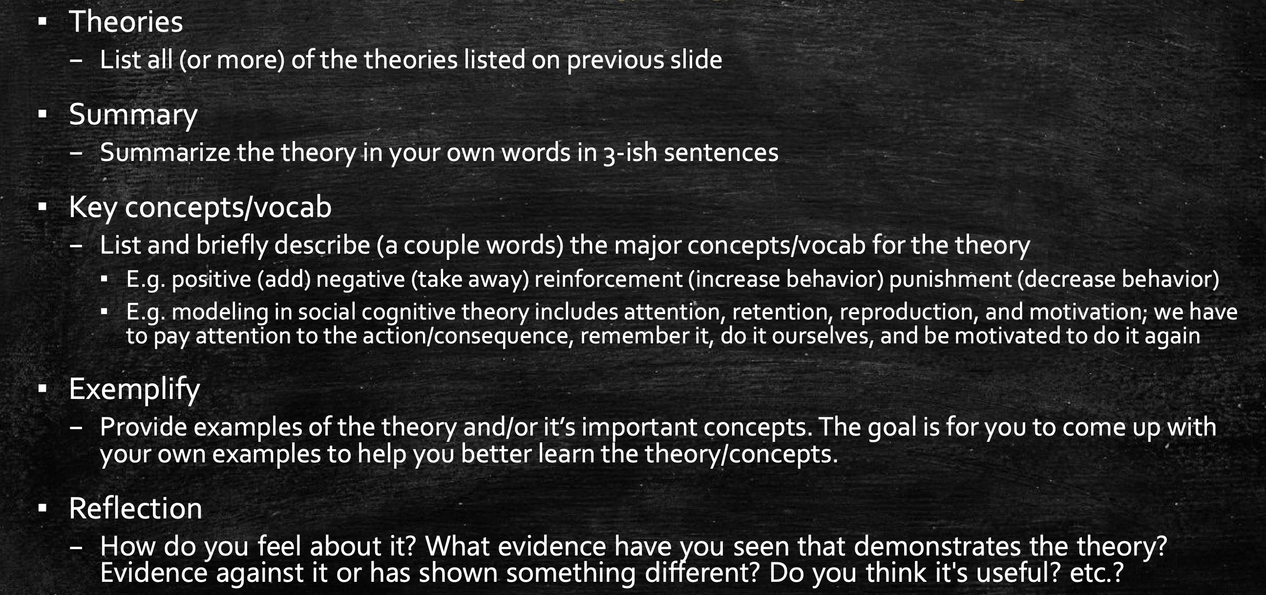 Theory chart contains major theories from each | Chegg.com