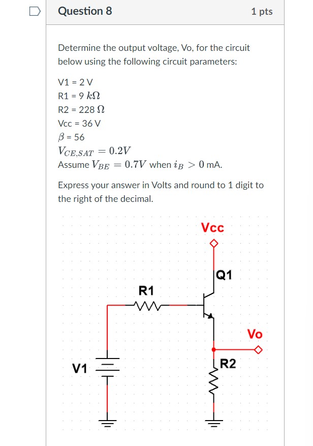 Determine the output voltage, Vo, for the circuit | Chegg.com