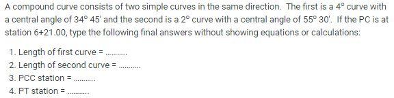 Solved A compound curve consists of two simple curves in the | Chegg.com