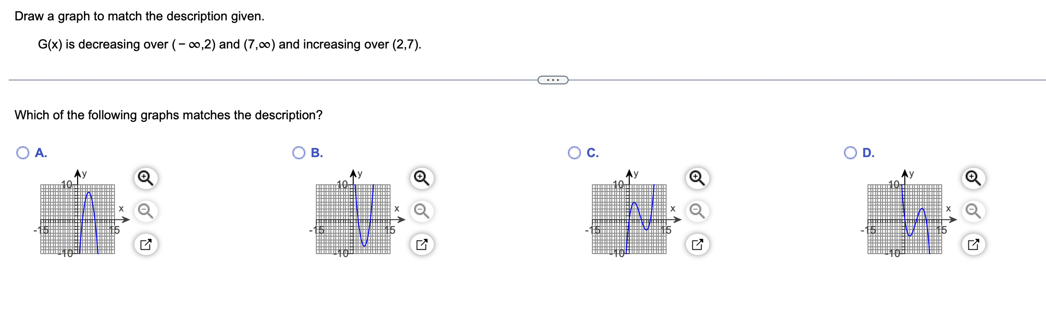 Solved Draw a graph to match the description given. G(x) is | Chegg.com