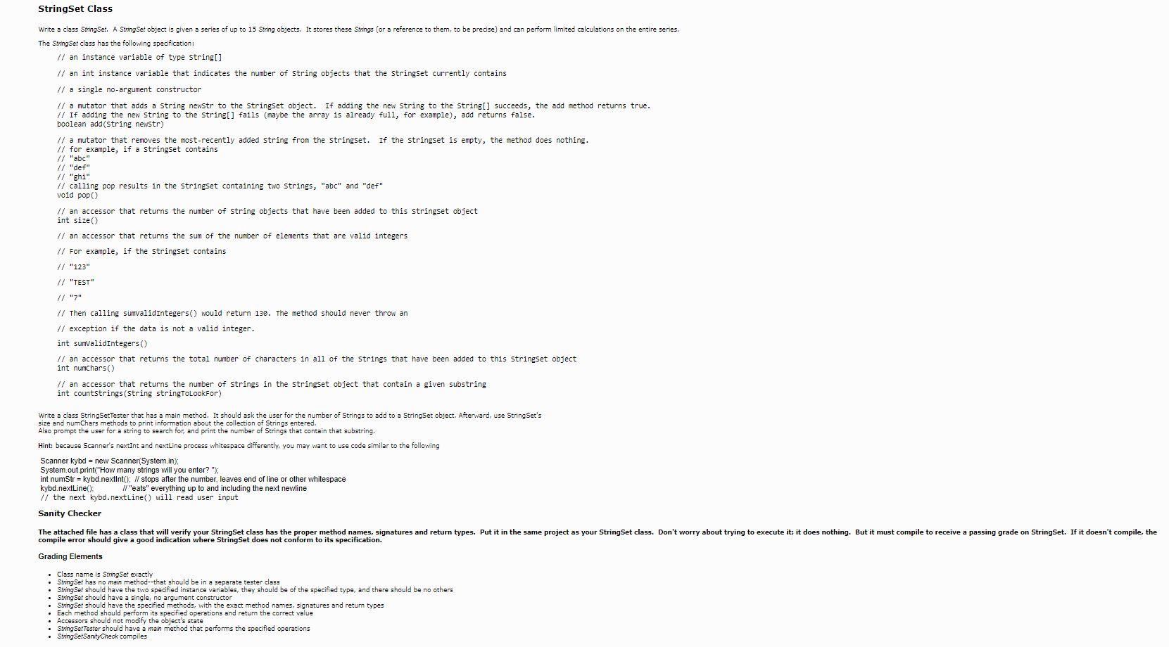 Solved Stringset Class Write A Class String Set A String 2608