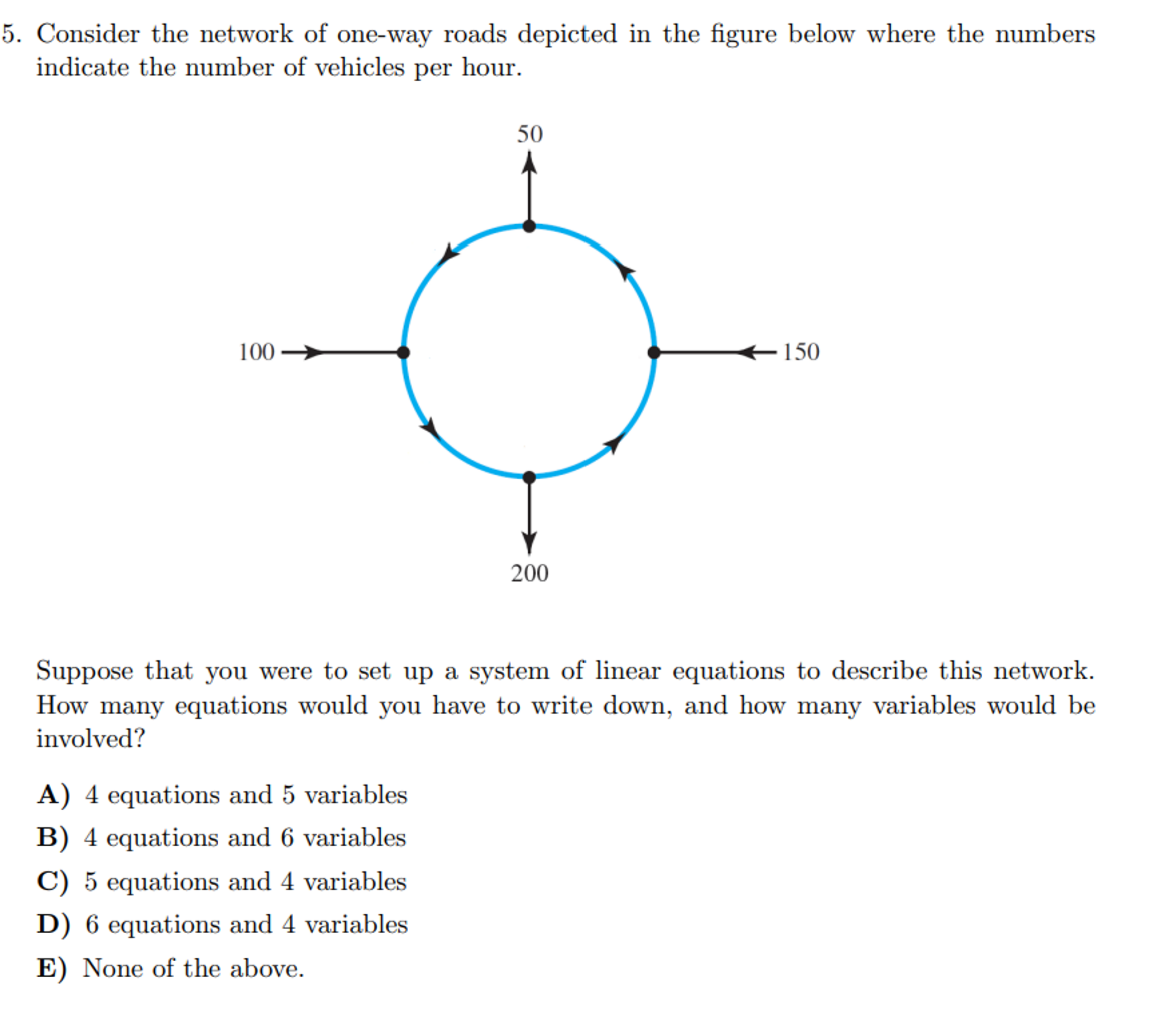 Solved Consider the network of one-way roads depicted in the | Chegg.com