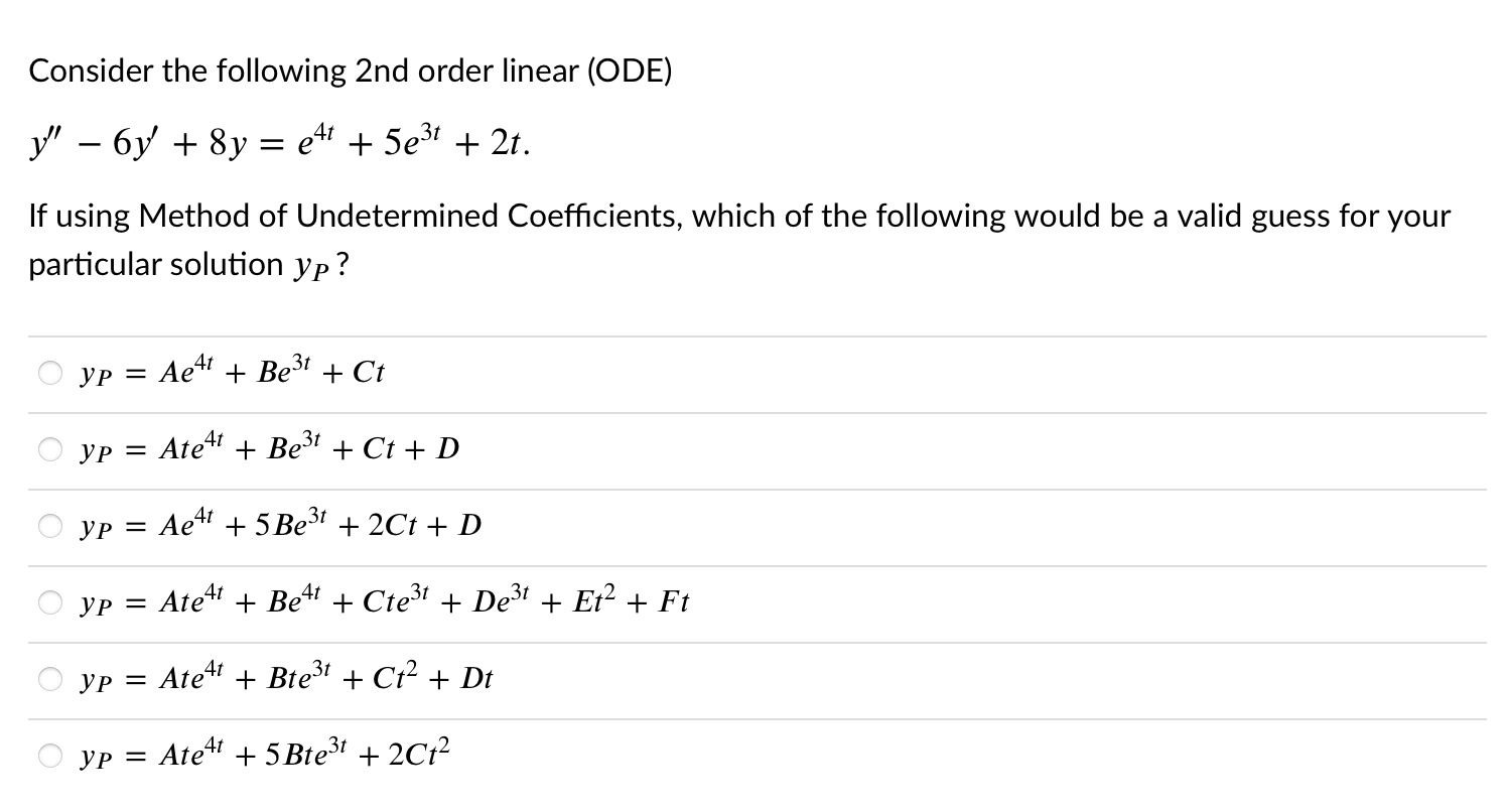 Solved Consider the following 2nd order linear (ODE) V"' – | Chegg.com