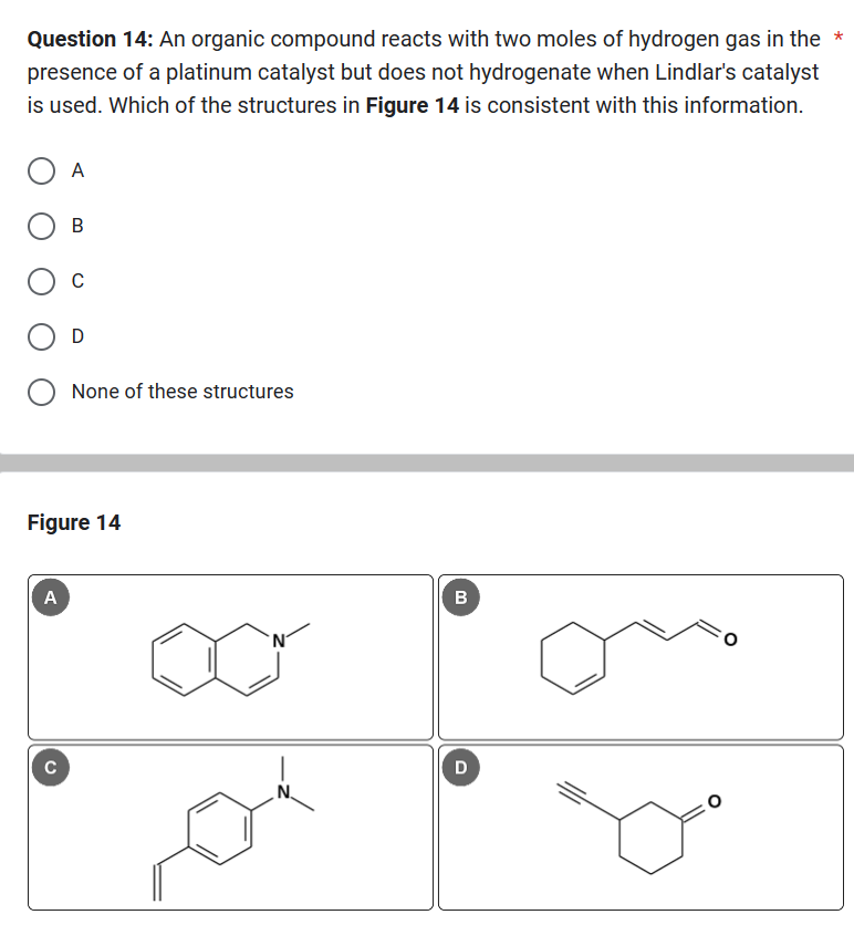 Solved Question 14: An organic compound reacts with two | Chegg.com