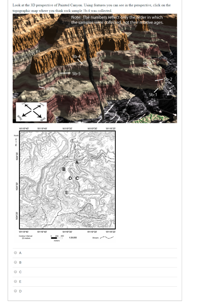 Solved Look at the 3D perspective of Painted Canyon. Using | Chegg.com