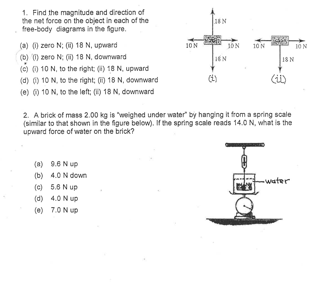 Solved 1. Find the magnitude and direction of the net force | Chegg.com