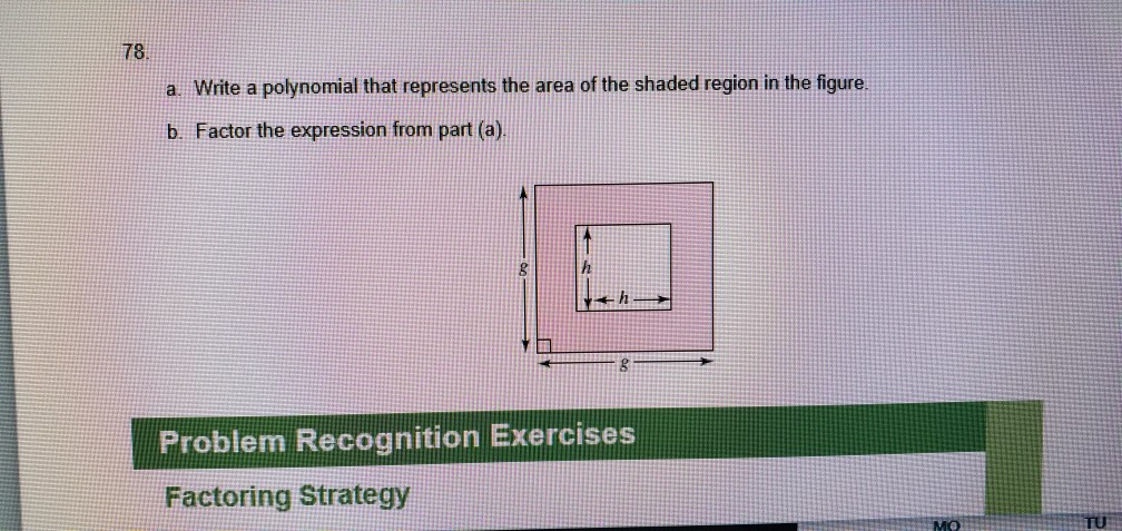 Solved a. Write a polynomial that represents the area of the | Chegg.com