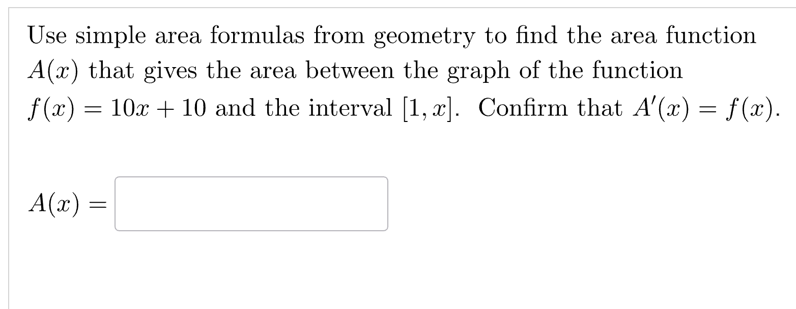 Solved Use simple area formulas from geometry to find the | Chegg.com Solved Use simple area formulas from geometry to find the | Chegg.com